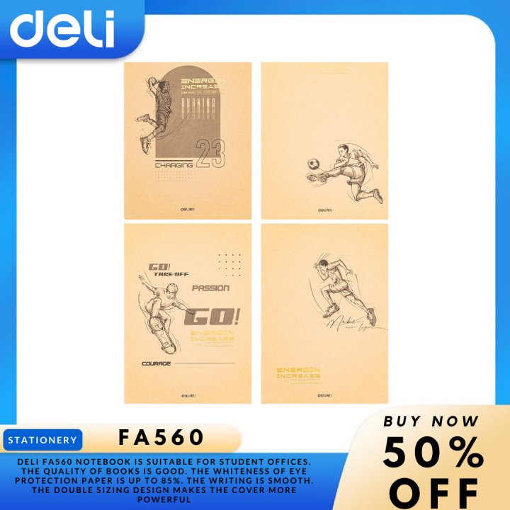 Deli fa560 notebook 60 sheets, convenient for students to write and use ...