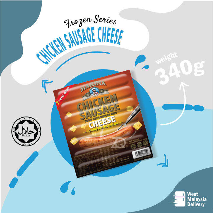 MARINA Chicken Sausage Cheese/ Sosej Ayam Dengan Keju 340G | Lazada