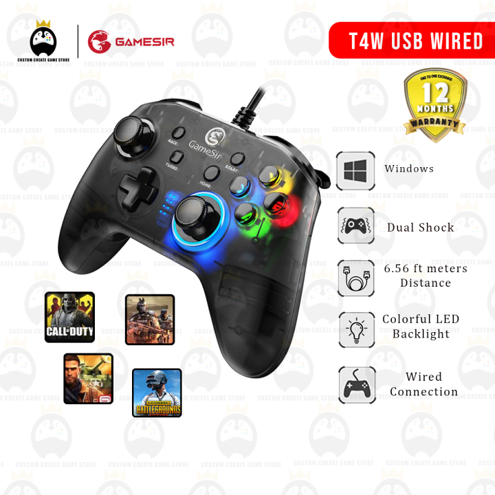 GameSir T4W USB Wired Gamepad Controller Gaming for Switch Steam PS3 Smartphones PC Android | Lazada