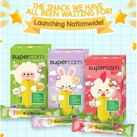 SuperCorn super corn snack anak Stik 3 variant Rasa HALAL!! / conz ...
