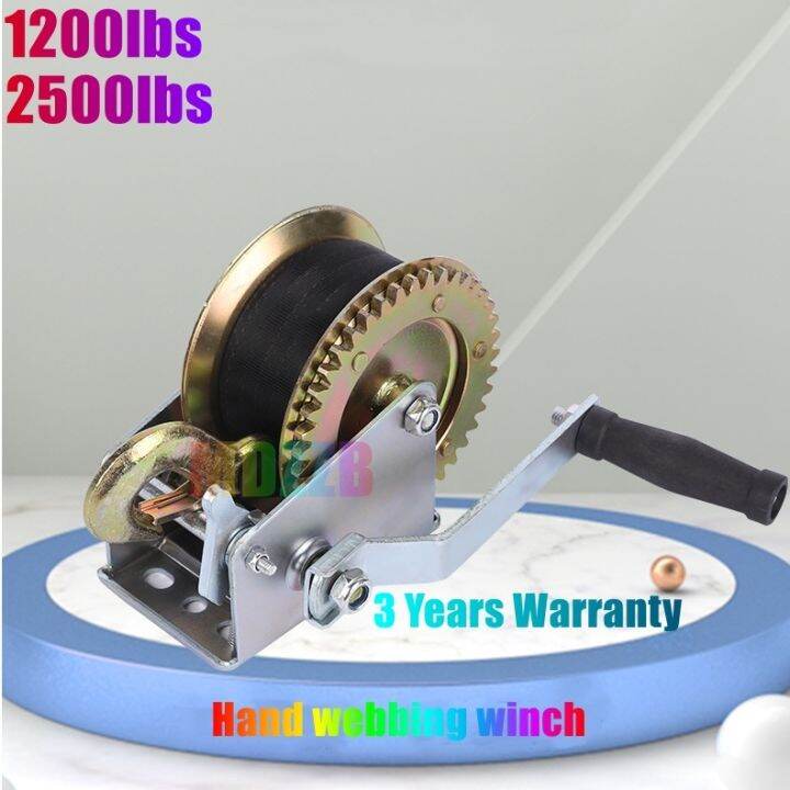 On Sale Hand Winch 1200--2500LBS Webbing whook mechanical winch ...