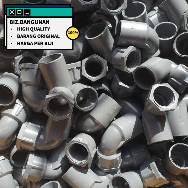 FAUCET KNEE PVC JAYA TS 1/2x3/4 - FITTING PIPA ELBOW SOK DRAT DALAM ...