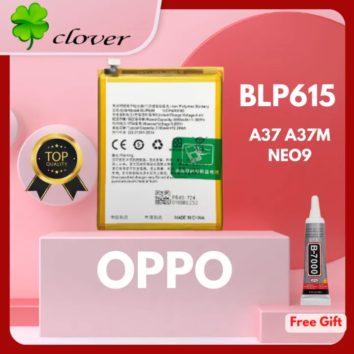 Clover OPPO A37 Neo 9 A37M A37M A37T Battery Model BLP615 Original ...