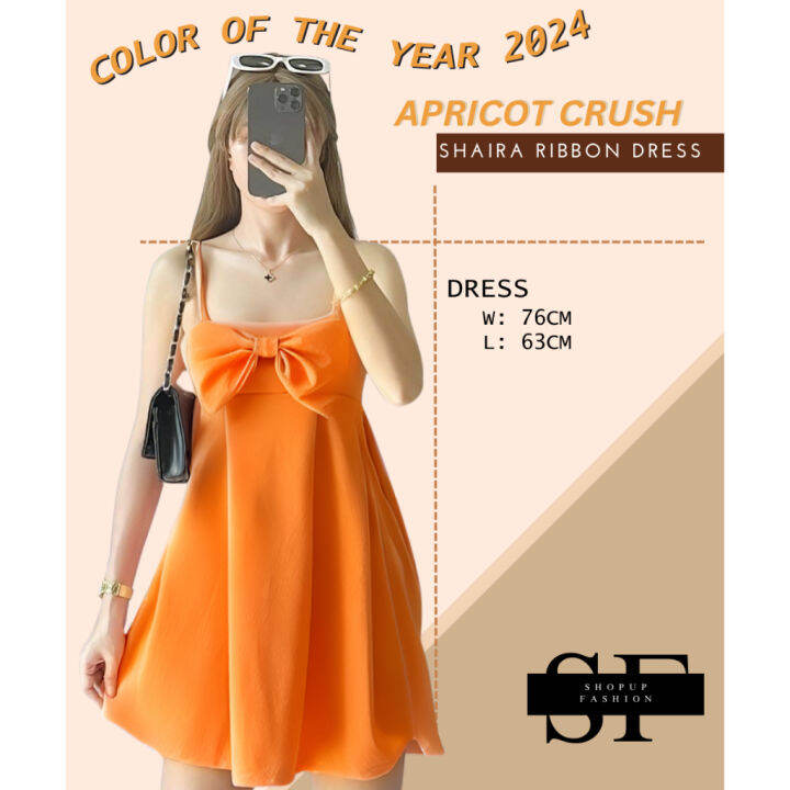 Shaira Ribbon Dress Color of the Year 2024 Classy Elegant Korean OOTD ...