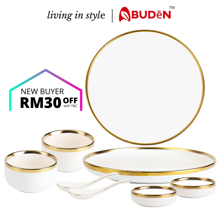 White Nordic Tableware Ceramic Dinner Plate 10 inch Pinggan Mangkuk Seramik Rice Bowl Spoon ...