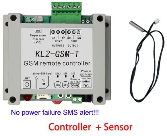 GSM 2CH Relay Controller SMS Call Temperature Sensor Remote Control ...