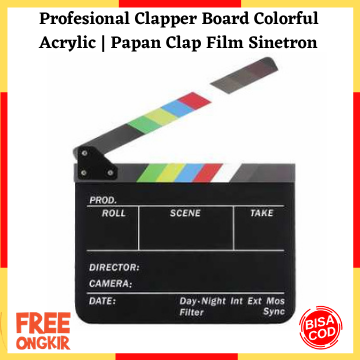 [BISA COD] Profesional Clapper Board Colorful Acrylic | Papan Clap Film ...