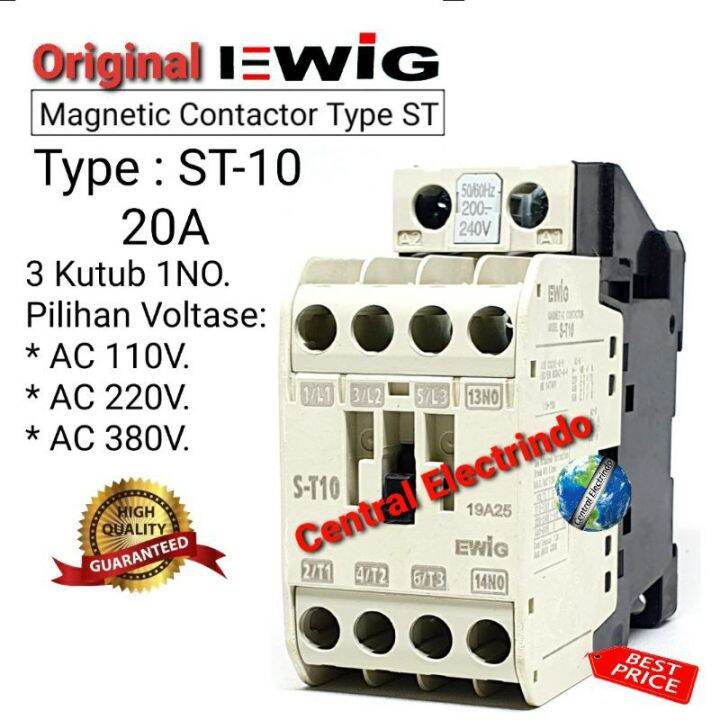 Kontaktor Contactor ST-10 AC 220V EWIG. | Lazada Indonesia