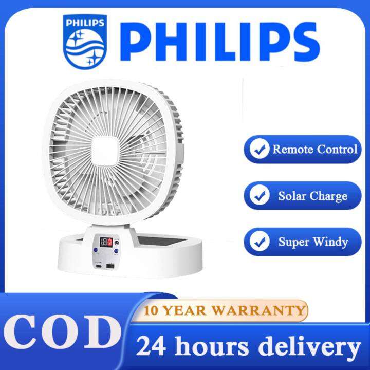 PHILIPS USB Rechargeable Fan Solar with Electric Fan Air Circulation ...