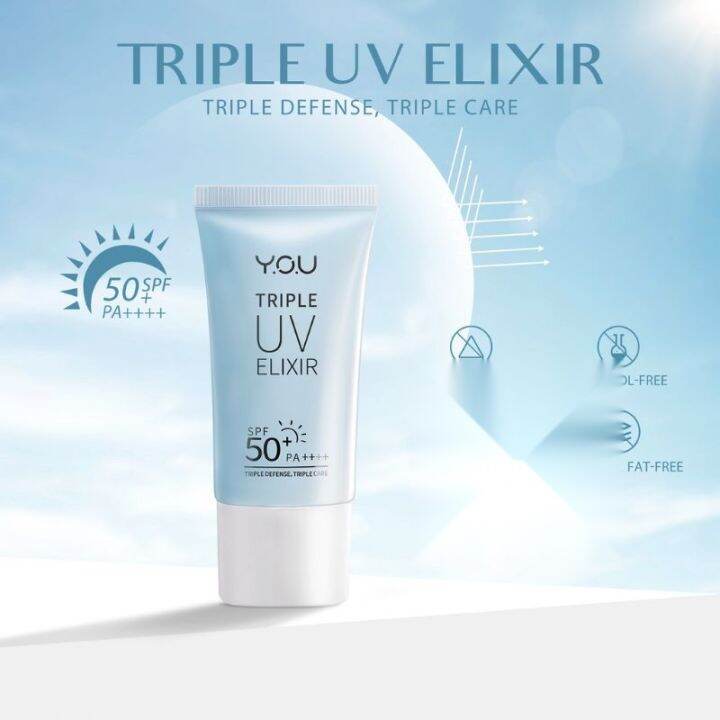 Y.O.U Triple UV Elixir SPF 50+ PA++++ UBA UVB Blue light Protection ...