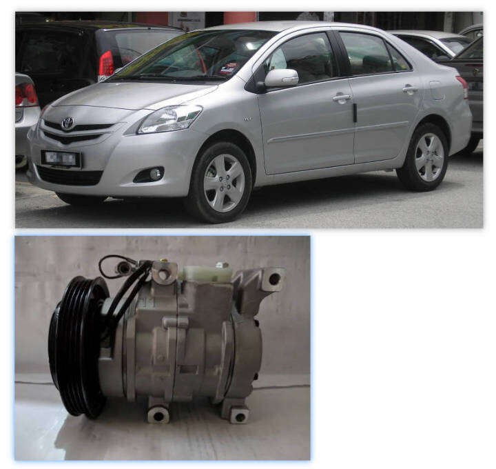 Toyota Vios Compressor Aircon 2008-2013 Model 2nd Generation Batman Belta Air Conditioner ...
