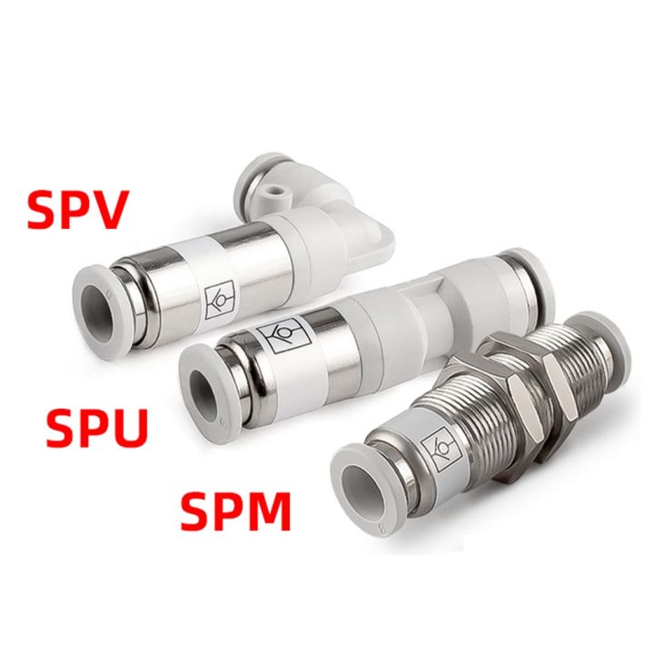 Pneumatic Check Valve Hose Straight Pipe L Shaped Partition Spu Spv Spm