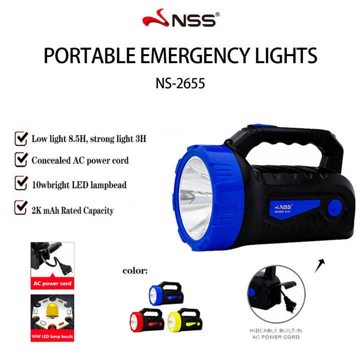 NSS 10 watts LED Hand lamp light weight rechargeable flashlight ...