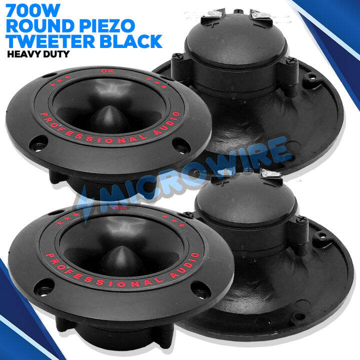 4PCS Round Piezo Bullet Tweeter Black 700W Heavy Duty | Lazada PH