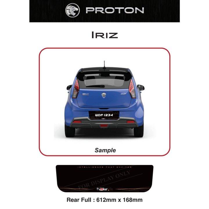 Ready stock Proton Iriz Acrylic Kereta Plat Nombor Papan belakang penuh ...