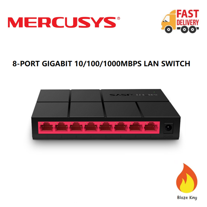 Mercusys MS108G 8-Port Gigabit 10/100/1000 Mbps Desktop Network Ethernet LAN Switch (Powered by ...