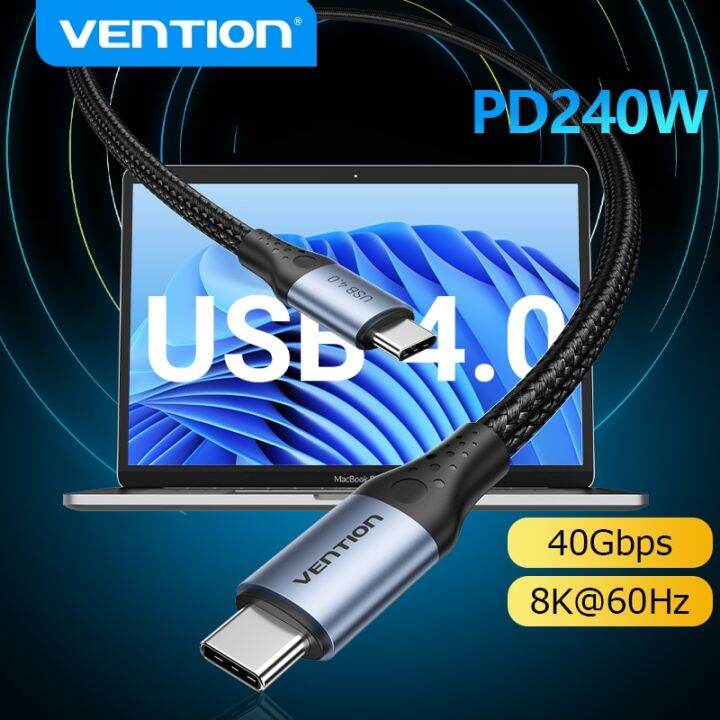 Vention 240W USB4.0 Type C Fast Charging Cable for PS5 Nintendo Switch Samsung Galaxy S22 Z Fold ...