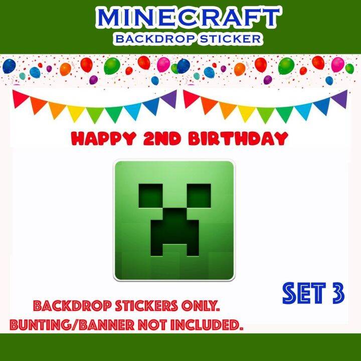Minecraft Backdrop Stickers Party Decoration ( 8 X 11 INCHES) | Lazada PH