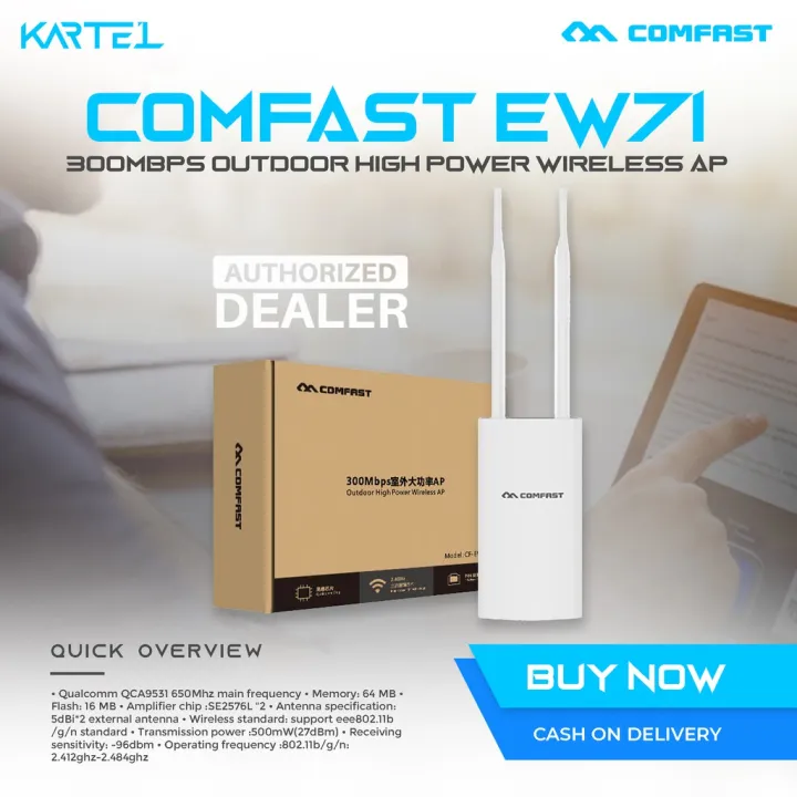 COMFAST CF-EW71 300Mbps Outdoor Access Point for PISO WIFI | Lazada PH