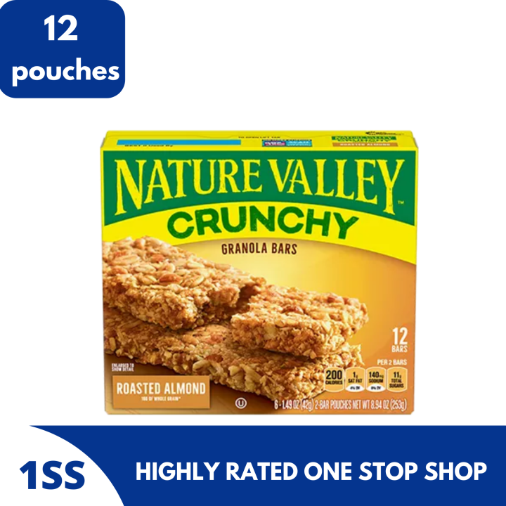 Nature Valley Crunchy Granola Bars Roasted Almond, 12 pouches | Lazada PH