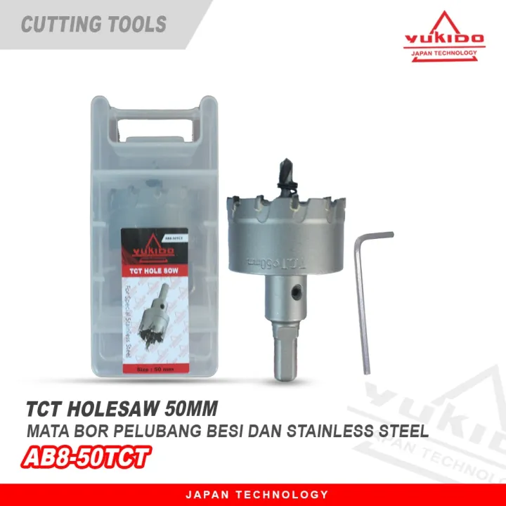 TCT YUKIDO HOLSOW 50MM Hole Saw Holesaw TCT Bor Besi Alat Lubang Besi ...
