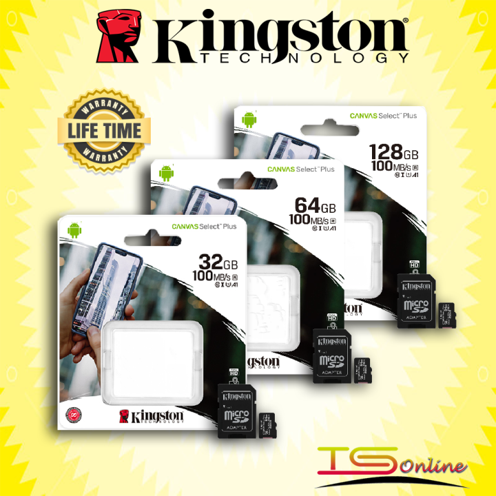 Kingston Canvas Select Plus microSD 32GB/64GB/128GB/256GB | Lazada
