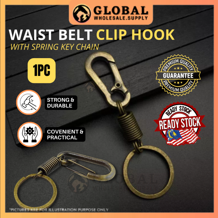 [READY STOCK] Strong Metal Spring Loaded Clasp Split Ring Key Holder ...