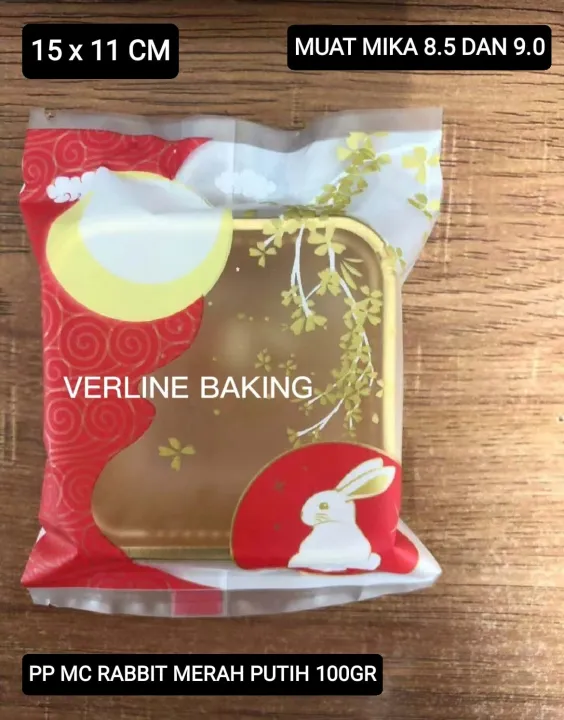 50 PCS PLASTIK MOONCAKE PLASTIK KUE BULAN RABBIT MERAH PUTIH | Lazada ...