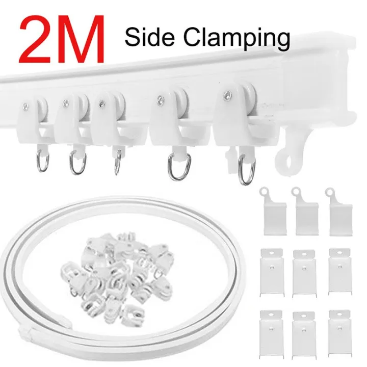Curtain Track Side Clamping Rail Flexible Ceiling Mounted For Straight ...