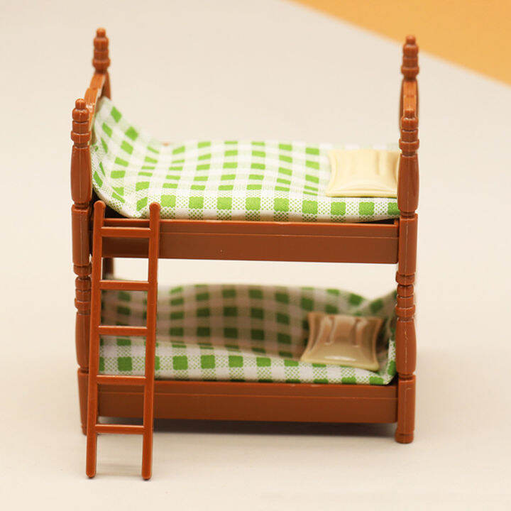1 Set Miniature Bed DIY Detachable Realistic Pretend Play Plastic Photo ...