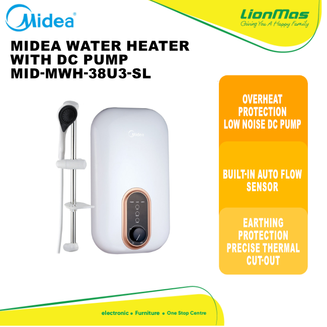 MIDEA WATER HEATER WITH DC PUMP MID-MWH-38U3-SL | Lazada