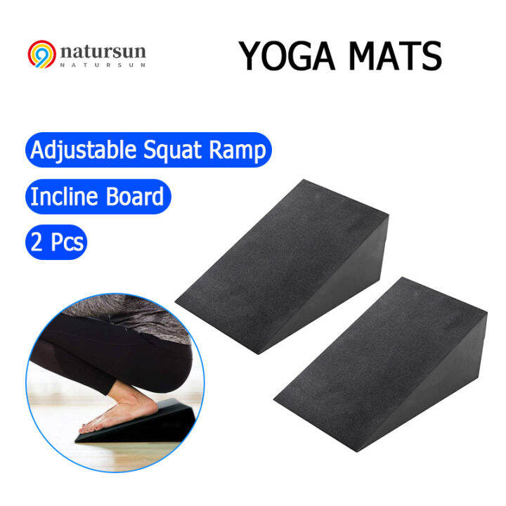 2 Pcs Yoga Mats, Adjustable Squat Ramp, Incline Board Improve Strength ...