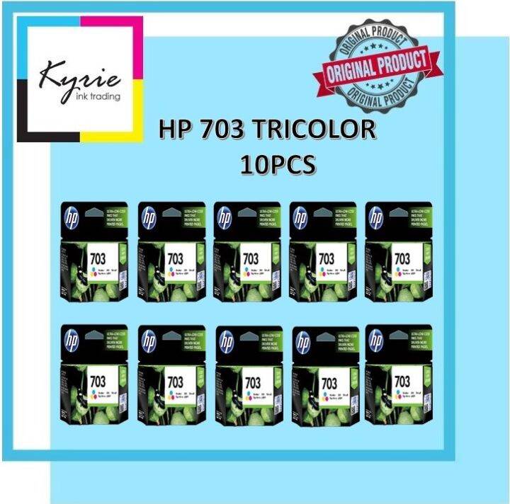 HP 703 Tricolor Original Ink Cartridge Set of 10pcs | Lazada PH