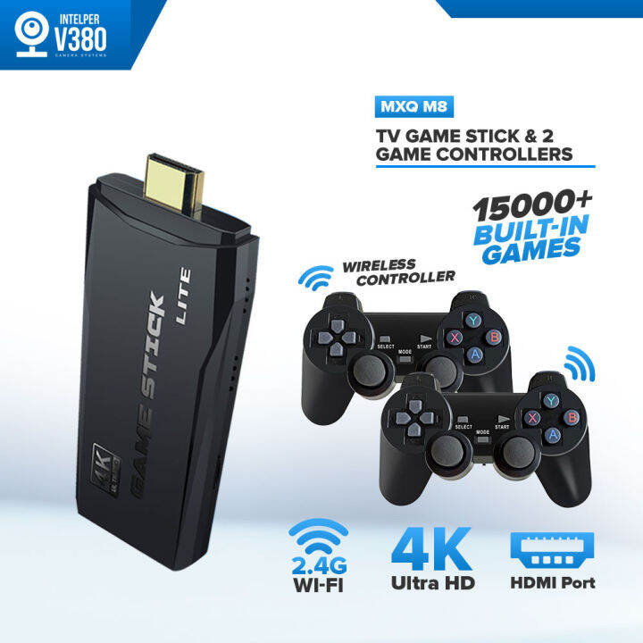 Intelper MXQ Pro M8 Game Stick Set 2 Controllers & Game Stick 4K HD ...