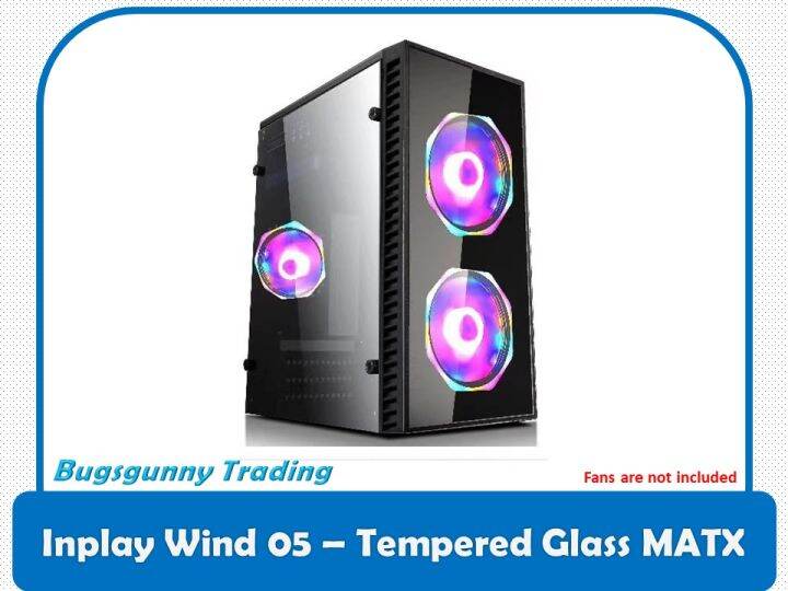 Inplay Wind 05 tempered glass MATX PC case - black | Lazada PH