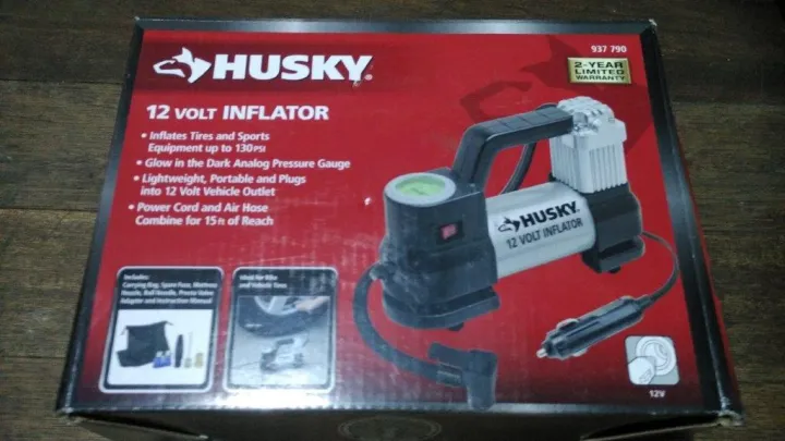 Husky 12 Volt Inflator with Pressure Gauge to130-psi FROM THE USA ...