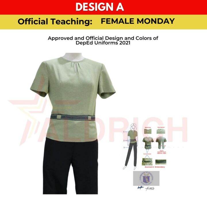 Aldrich Commercial DepEd Uniform National Teaching Uniform for Female ...