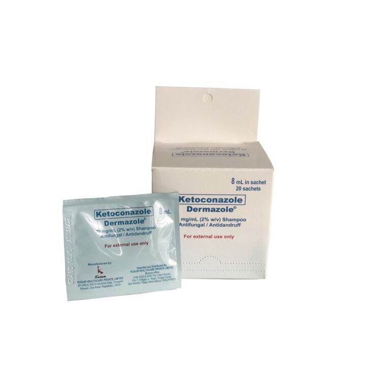 DERMAZOLE Ketoconazole Shampoo Antifungal/ Antidandruff 8ml sachet ...