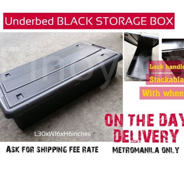 WDWD Underbed black storage with wheels 40Liter on the day delivery ...