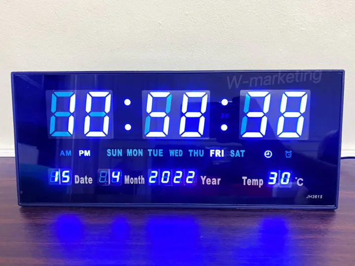 (JH3615) 15” LED Digital Calendar Clock Wall-Hang & Stand With Alarm ...