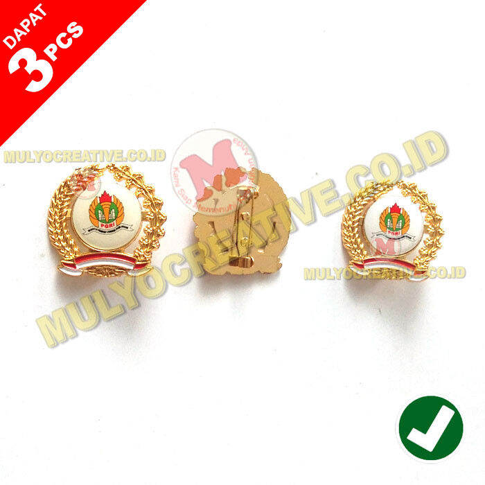 Lencana Pin Logo PGRI - Lencana Guru Model Padi Dan Kapas / 3pcs ...