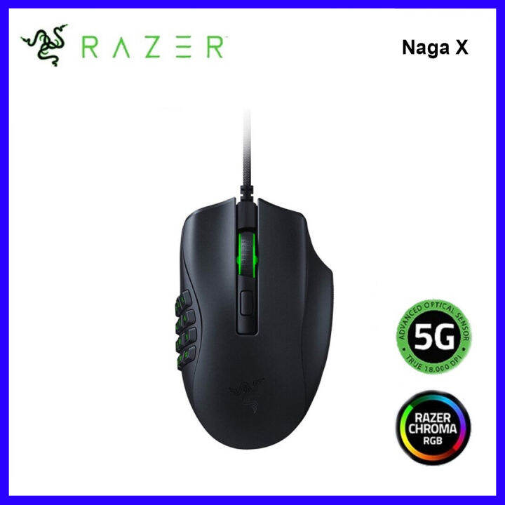 Original Razer Naga X Wired Gaming Mouse Ergonomic MMO Gaming Mouse ...