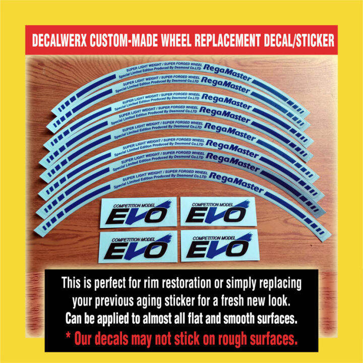 RegaMaster Evo Blue-Black 17inch Wheel CUSTOM-MADE Replacement Decal ...