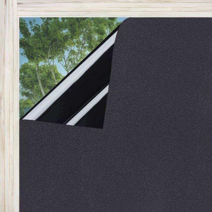 Black Window Film Privacy Non-Adhesive Glass Sticker Frosted Light ...