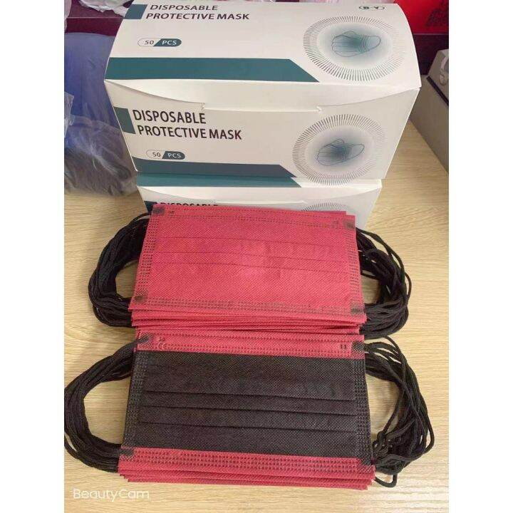 COD 3 Ply Disposable Surgical Face Mask with Box (50 pieces) | Lazada PH