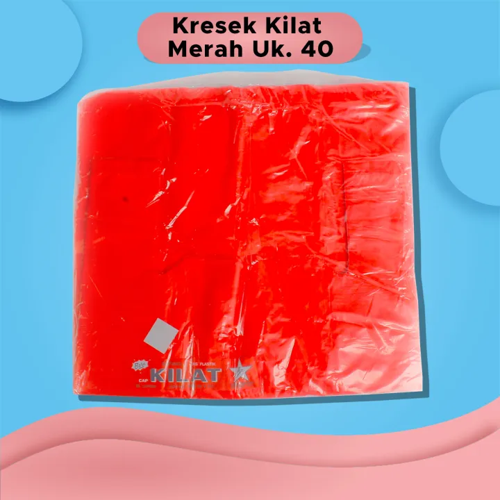 Kantong Plastik Kilat Merah uk. 40 cm Kresek Laundry Kresek Tebal ...