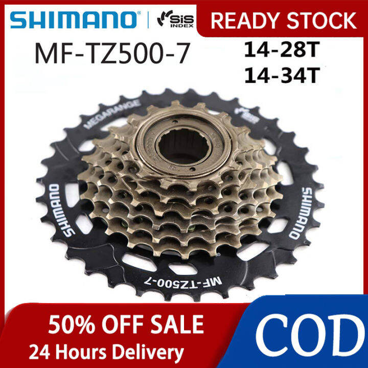Shimano MegaRange MF-TZ500-7 7 Speed 14-28T/14-34T MTB Mountain Bike ...
