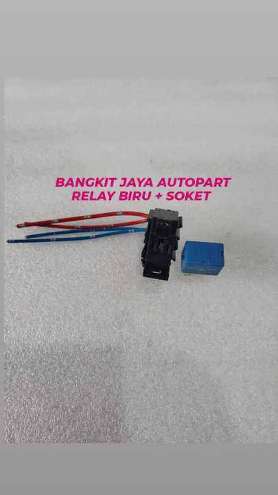 RELAY BIRU KOMPLIT + SOCKET RELAY AC BIRU 12V K4 1SET RUMAH SOKET ...