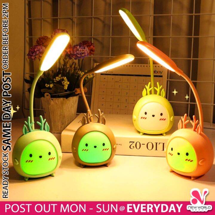 𝟯 𝗟𝗜𝗚𝗛𝗧𝗜𝗡𝗚 𝗠𝗢𝗗𝗘𝗦 》Cute Cartoon LED Desk Lamp USB Rechargeable Study ...