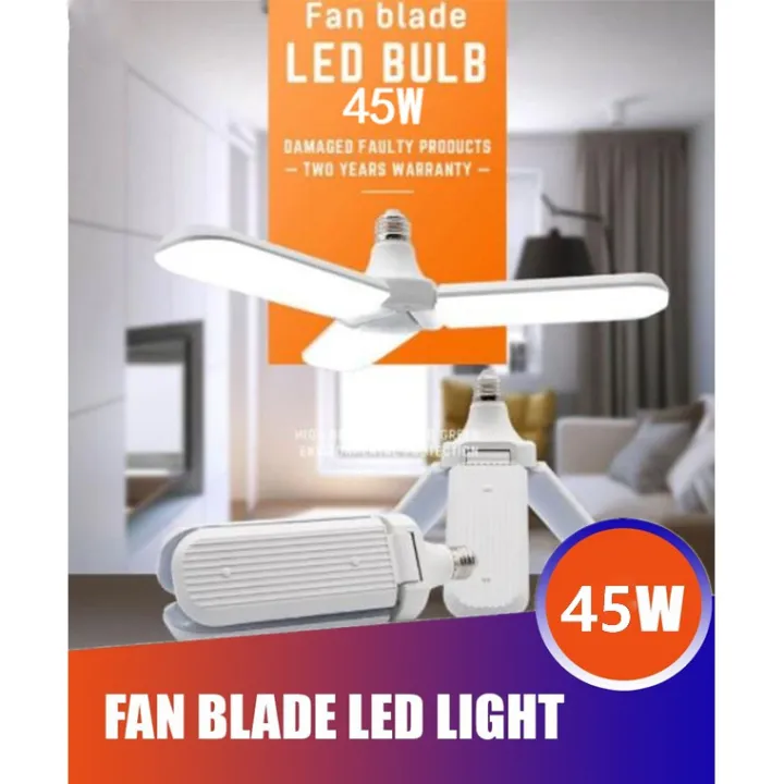 Top seller Original 45W Foldable Fan Blade Design LED Light Bulb Fan ...